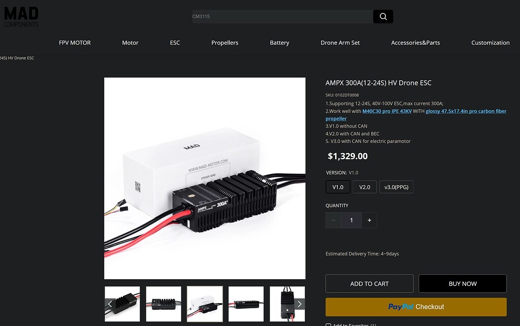 40A Electronic Speed Control MAD AMPX 40A PRO ESC For RC Drones ...